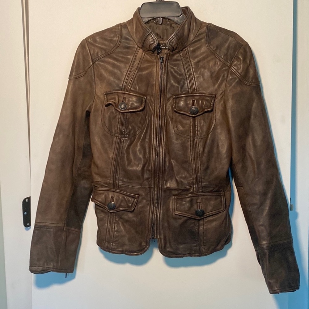 +Kenneth Cole 100% Leather Jacket - Gem